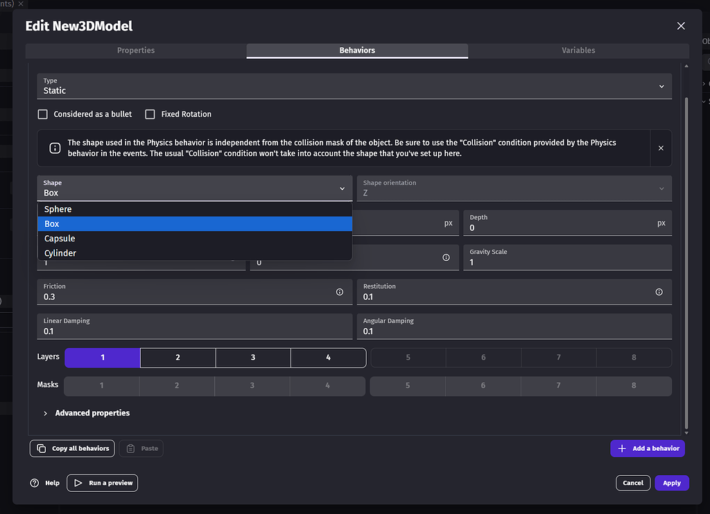 3D Custom Collision Mask/ Mesh Collider for 3D models - Feature requests - GDevelop Forum