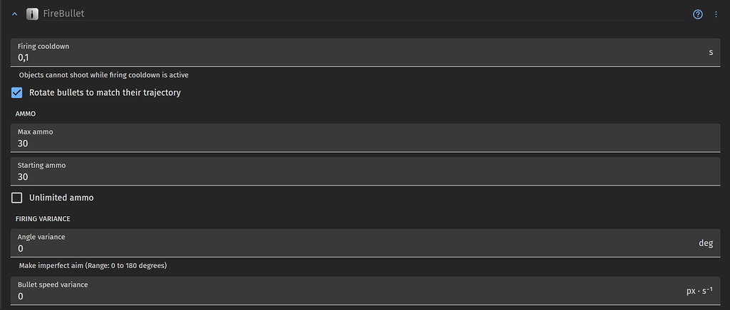 How do i make reload with "Fire bullet" extension - How do I...? - GDevelop Forum