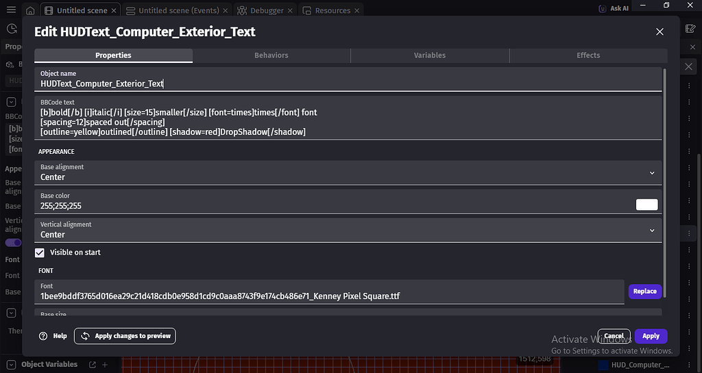 Changing Text Vertical Alignment Via Event - Feature requests - GDevelop Forum