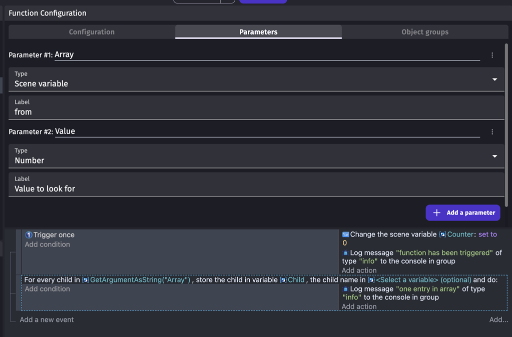 [SOLVED] How do I use parameters to set the array for a "for every child" condition? - How do I ...