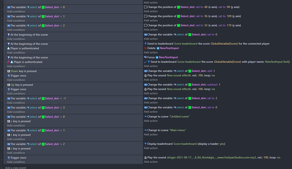 Game over menu doesn't work - How do I...? - GDevelop Forum