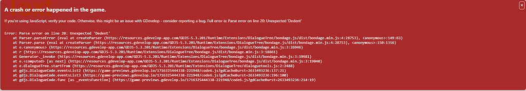 (Solved) Dialogue not running - How do I...? - GDevelop Forum