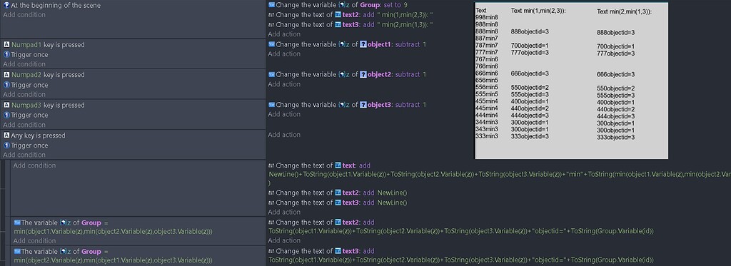 Illogic behavior here with min(a,min(b,c)) in condition - Bugs reports - GDevelop Forum