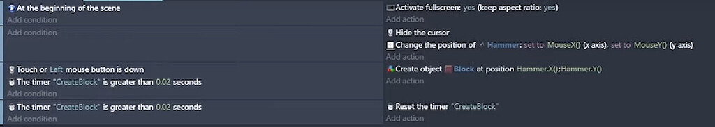 [Solved] Add timer on 'mouse down' to delay create object - How do I...? - GDevelop Forum