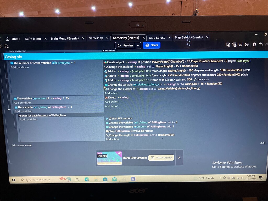Bullet casing vfx spawn point issue - How do I...? - GDevelop Forum