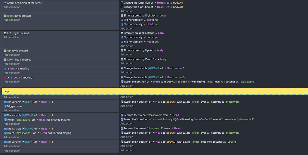 How do I make the head bounce around as I move the player? [SOLVED] - How do I...? - GDevelop Forum