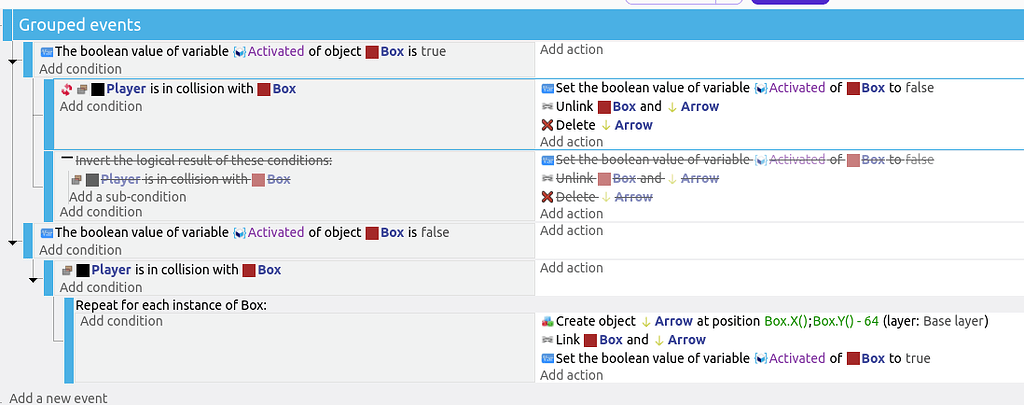 (SOLVED) How to handle non-collision for each instance - How do I...? - GDevelop Forum