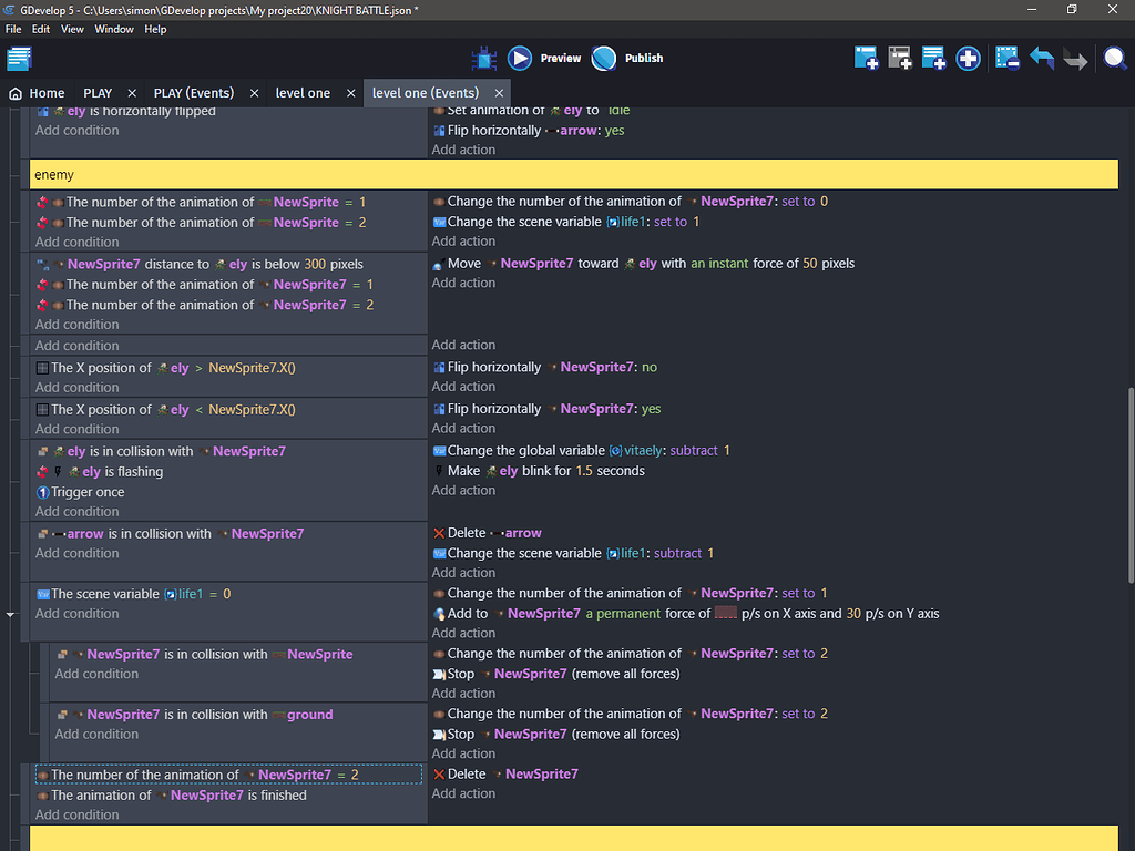 Enemy fall animation - How do I...? - GDevelop Forum