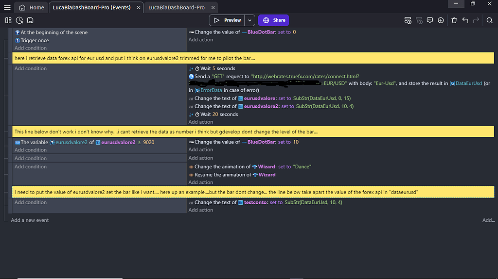 Very basic problem...about variable with use with bar - How do I...? - GDevelop Forum