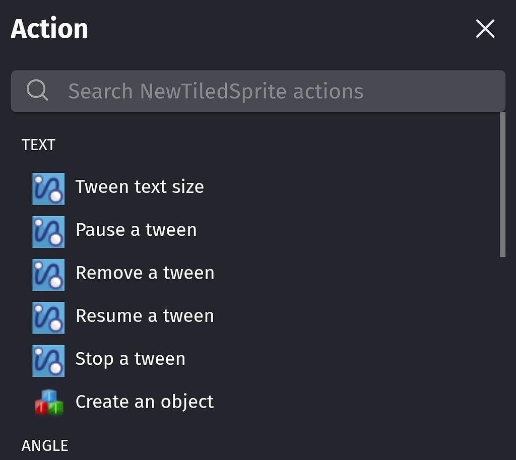 Tween text action shows for objects without text - Bugs reports ...