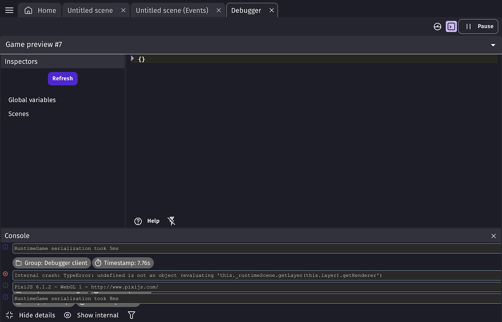 Friends project keeps crashing on preview loading screen - Bugs reports - GDevelop Forum