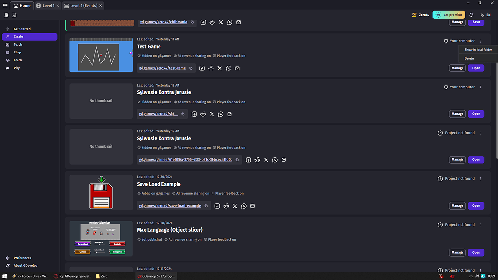 Option in context menu to remove project from list but not delete it - Feature requests ...