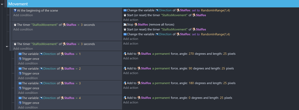 (Solved) Random Enemy Movement with Timer.....Enemies stopping? - How do I...? - GDevelop Forum