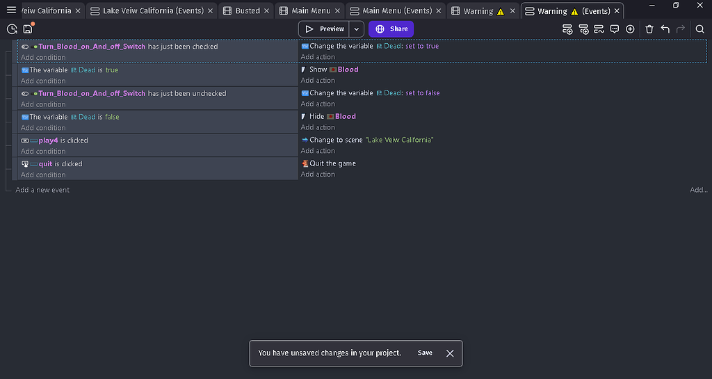 [SOLVED] Need help with a New scence I created - GDevelop general ...