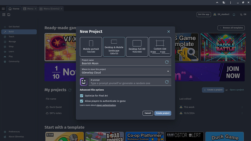 Project cloud saving error - Bugs reports - GDevelop Forum