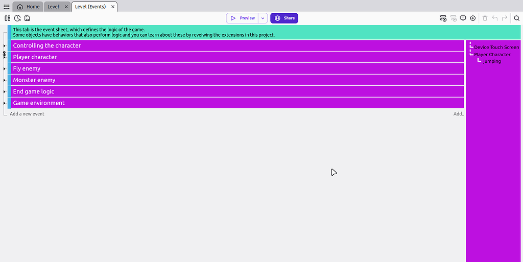 Table of Contents for Event Sheet - Feature requests - GDevelop Forum