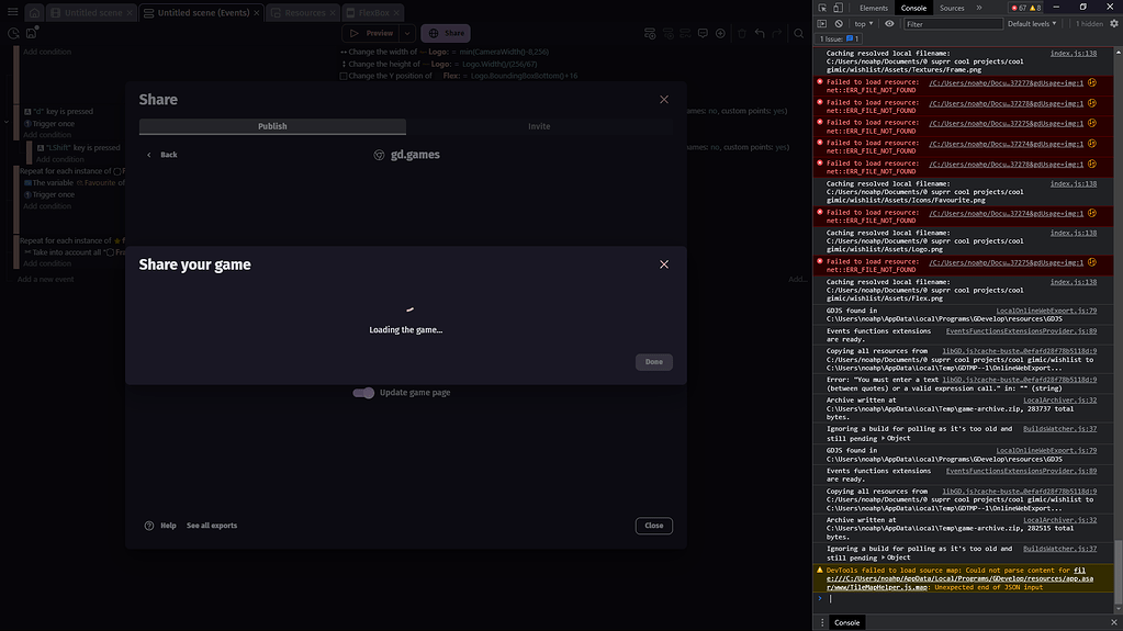 Export / flexbox bug, game never loads - Bugs reports - GDevelop Forum