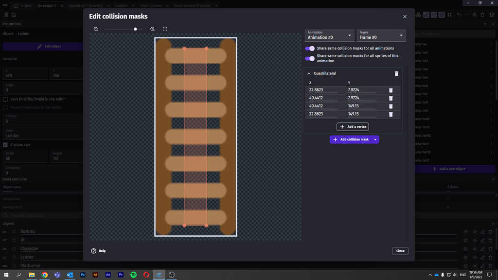 Ladder problem, Jumpthru problem & Round button problem (Touch screen mobile game) - How do I ...