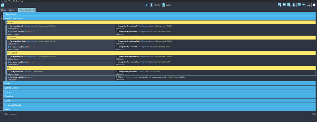 Trouble with parallax scrolling background - GDevelop general ...