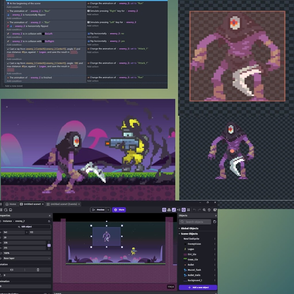 Enemy getting inside ground bug - How do I...? - GDevelop Forum