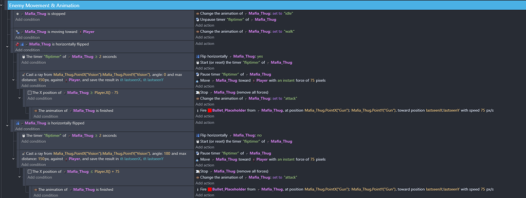 How do I fix this enemy animation change and bullet firing event? - How ...