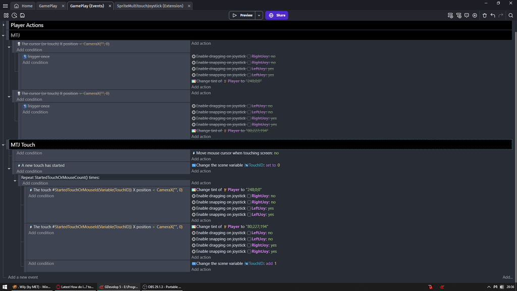 Multitouch for multitouch joystick for two sticks to work depending on which side of screen ...