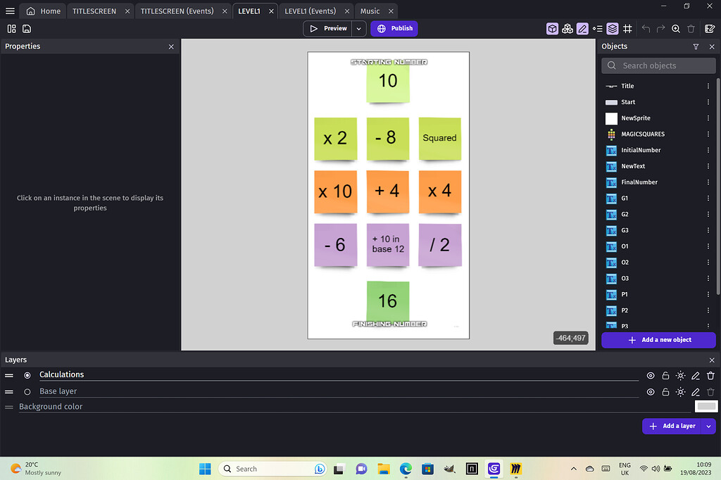 How do I set up my events for my maths puzzle game? - How do I...? - GDevelop Forum