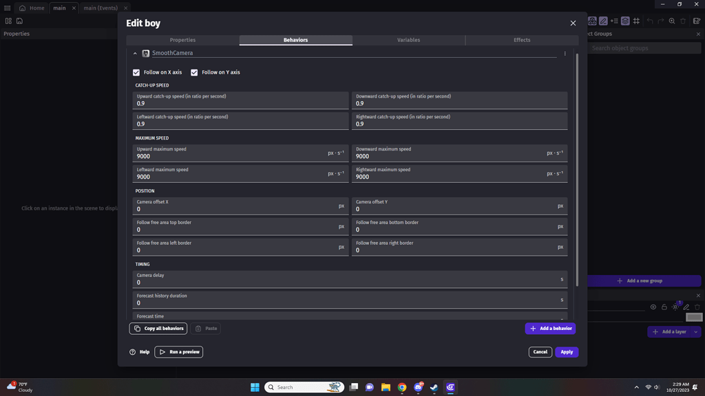 Smooth camera trapping my player? - How do I...? - GDevelop Forum