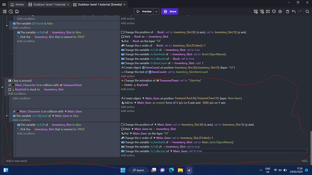 [Solved] How to add object to inventory slot after opening chest - How do I...? - GDevelop Forum