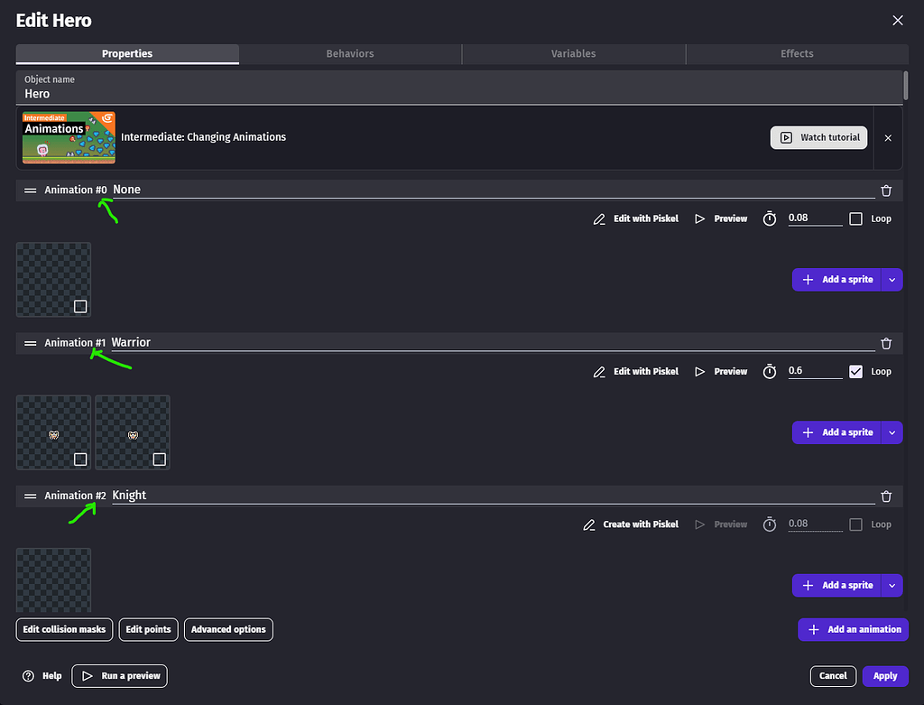 Edit Object Panel Should Allow Double Tab On Animation Index To Rearrange It Feature Requests