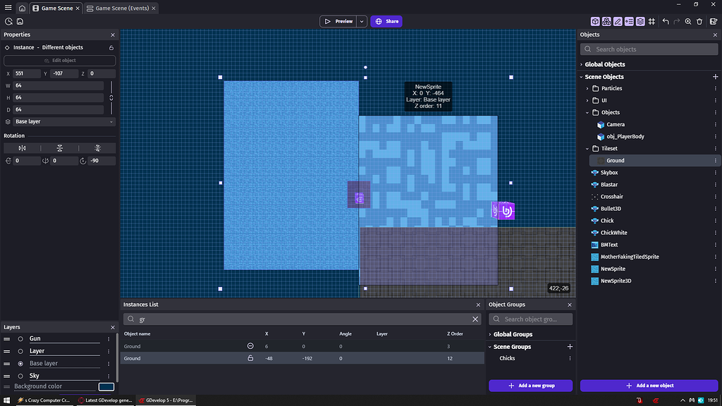 [SOLVED] Tiled and normal sprite 3d visibility bug - Bugs reports - GDevelop Forum