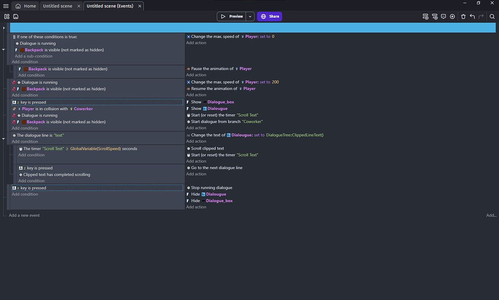 (Solved) How can i check if the player has completed a dialogue? - How do I...? - GDevelop Forum