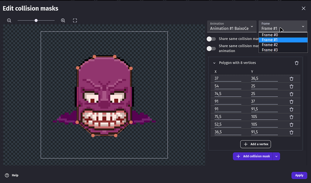 Copy and paste the Collision Mask frame and Collision Mask animation - Feature requests ...