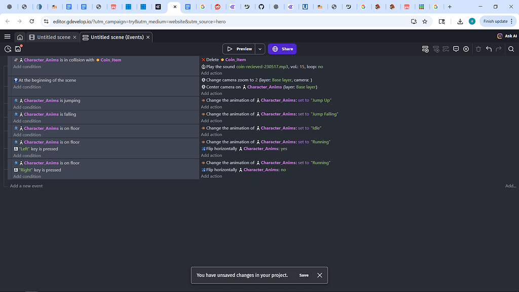 Sprite animation stuck - How do I...? - GDevelop Forum