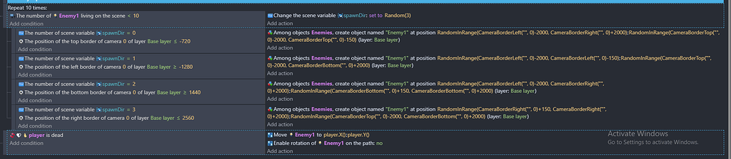 Survivors-like game spawning issues - How do I...? - GDevelop Forum