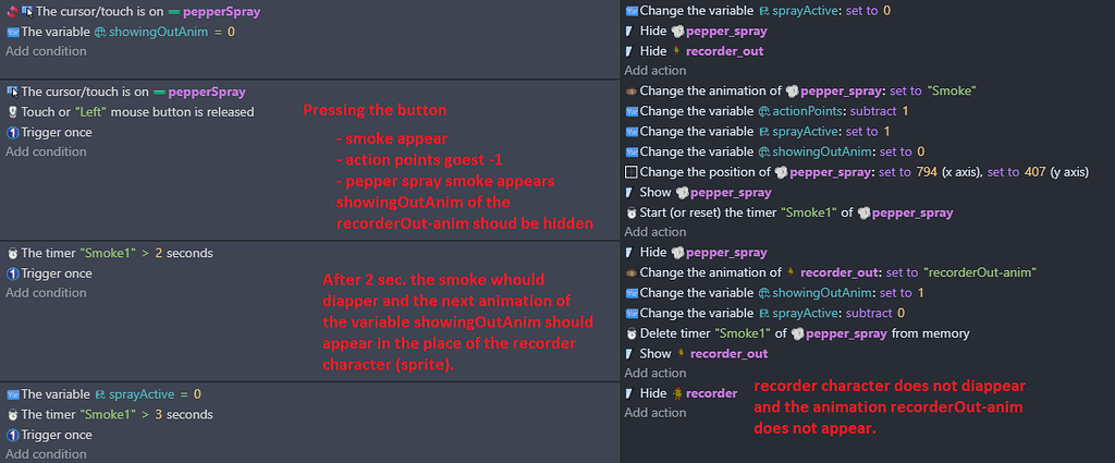 How to trigger the animation after making an object diappear? - How do I...? - GDevelop Forum