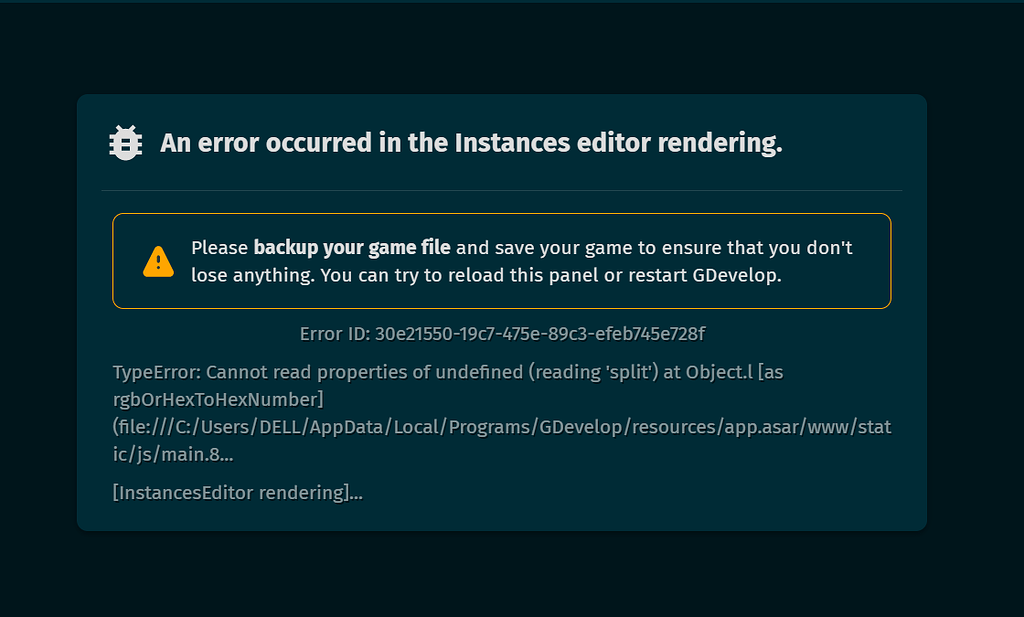 BBtext Runtime Error In Text Editor - Bugs reports - GDevelop Forum