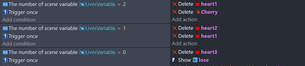 [Solved] Lives variable not working - How do I...? - GDevelop Forum