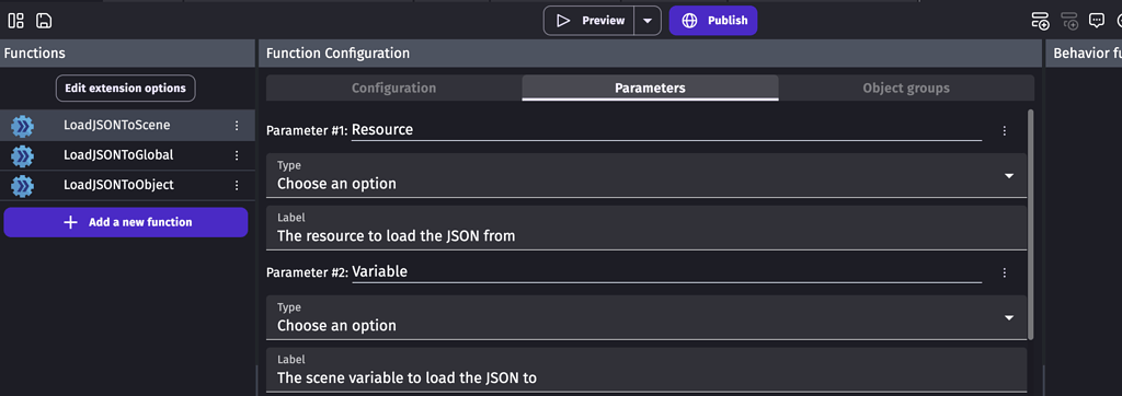 Missing Parameter Options - Extensions - GDevelop Forum
