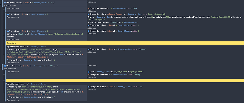 [SOLVED] (Raycast) Stop enemy when Player not in line of sight - How do I...? - GDevelop Forum