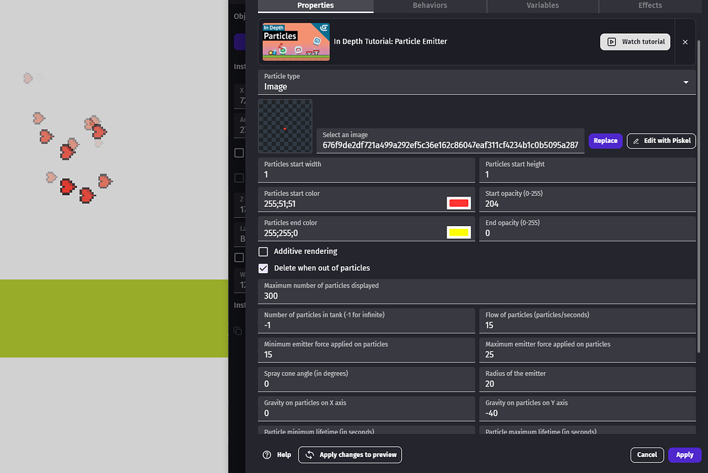 Particles emitter strange rotation - Bugs reports - GDevelop Forum