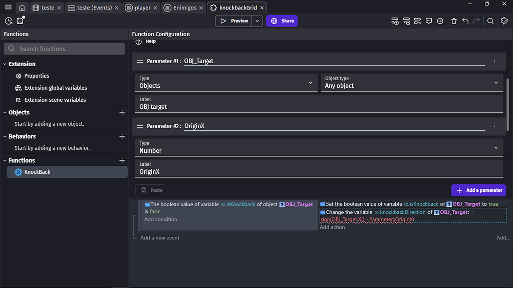 How do I a parameter funcion ? - How do I...? - GDevelop Forum