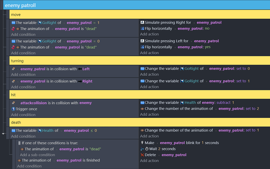 [solved] Stop the enemy when they get hit - How do I...? - GDevelop Forum