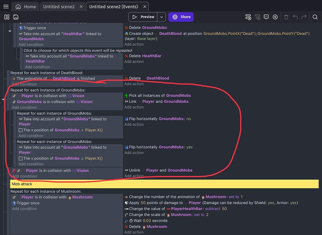 Platformer Make Enemy Face Player Only In Vision Range How Do I Gdevelop Forum