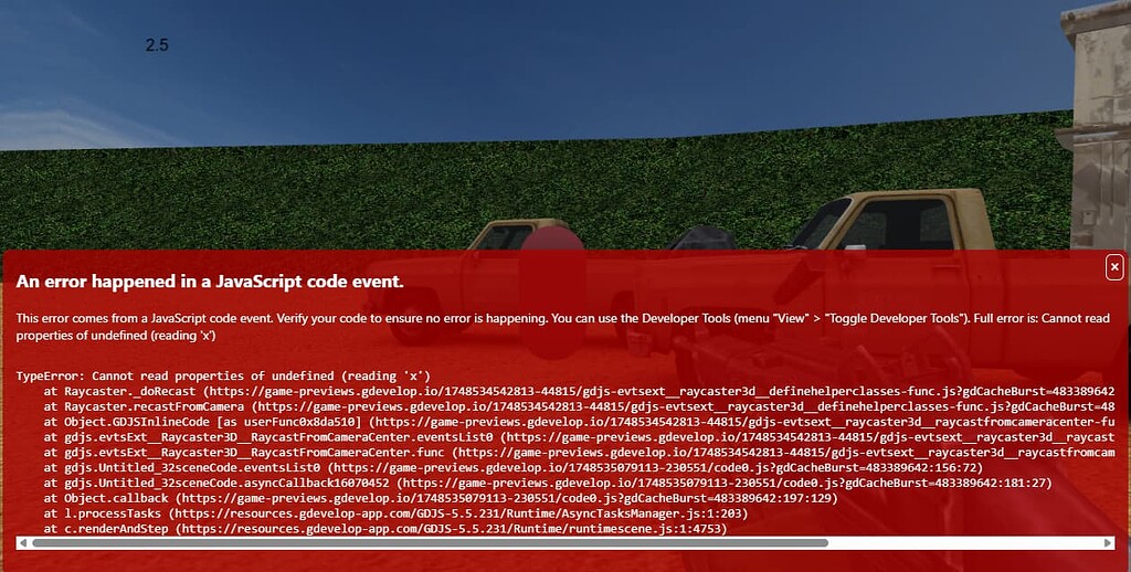 Error with 3D raycast - How do I...? - GDevelop Forum