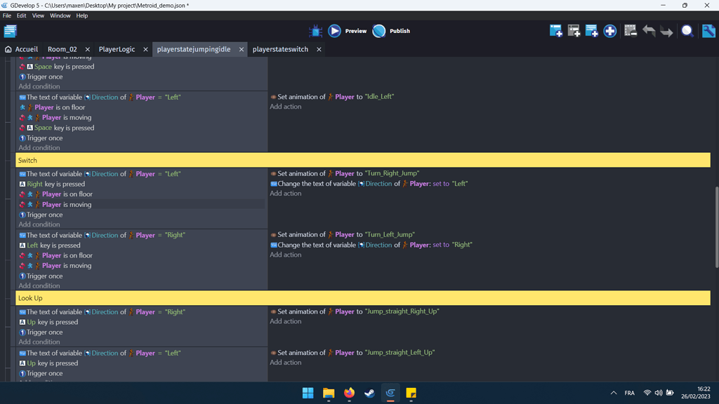 [SOLVED] Animation Switch Left to Right does not work - How do I...? - GDevelop Forum
