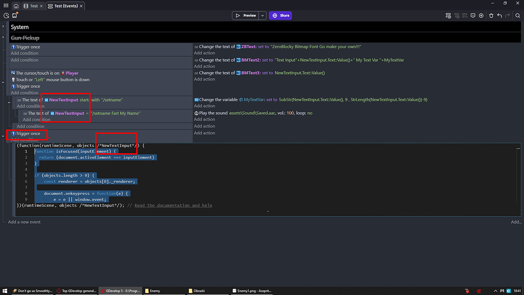 Focus un focus text input object options - Feature requests - GDevelop Forum