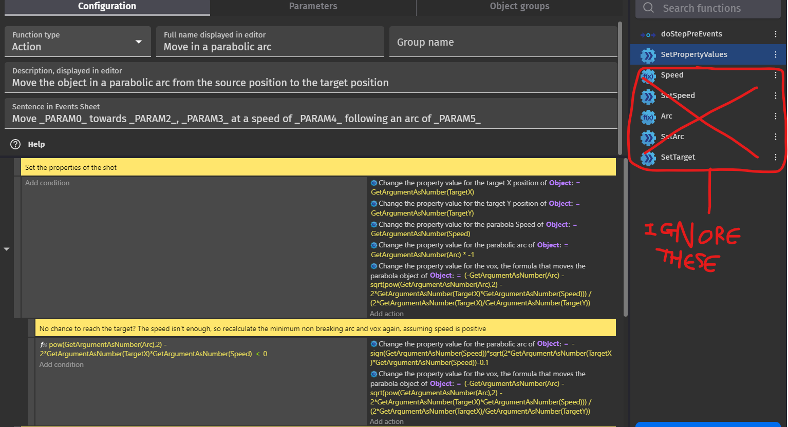 Parabolic arc movement in a custom behavior (SOLVED) - How do I...? - GDevelop Forum