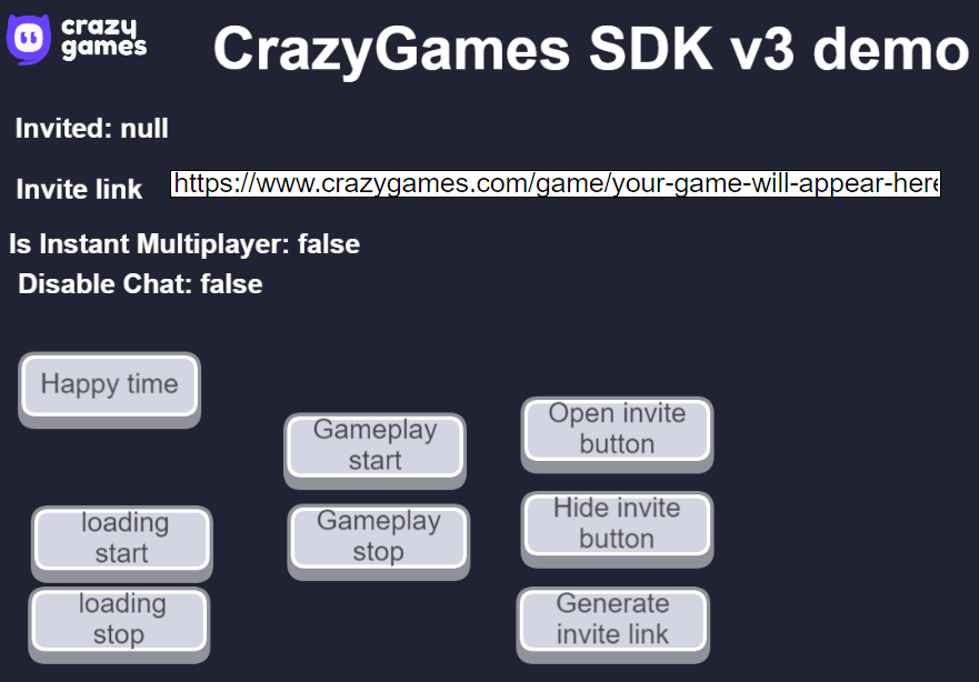 CrazyGames SDK v3 - Feature requests - GDevelop Forum