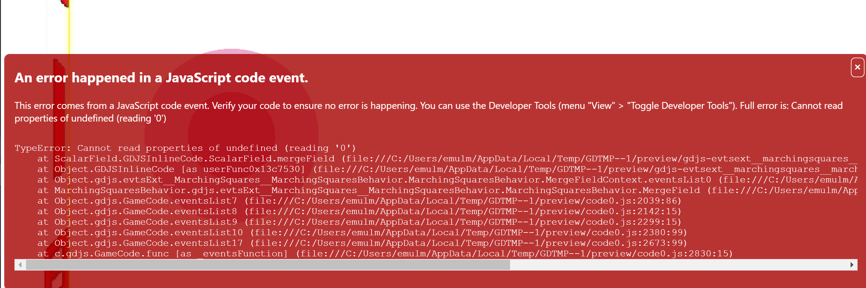 [SOLVED BUG] Marching Squares - Bugs reports - GDevelop Forum